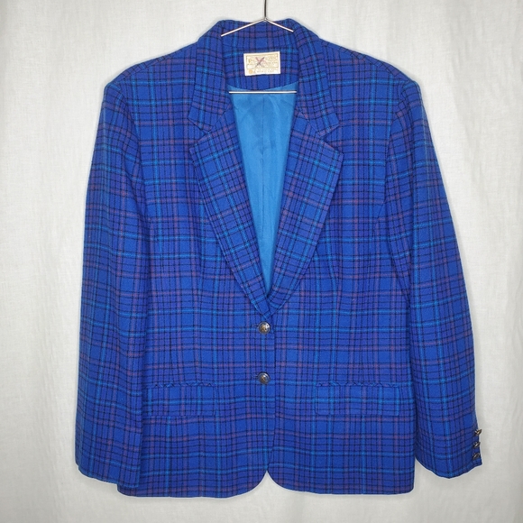 Pendleton | Jackets & Coats | Vintage Pendleton Wool Blazer Jacket Blue ...